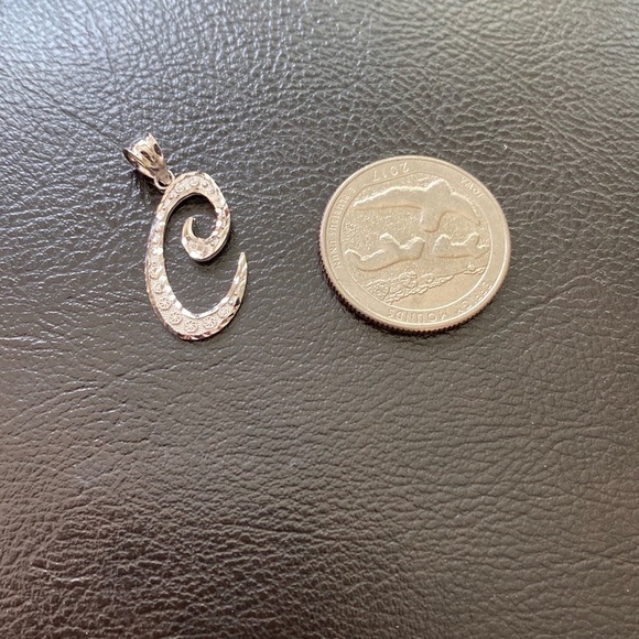 Element Shine | Jewelry | 925 Sterling Silver Cursive Initial Letter C ...